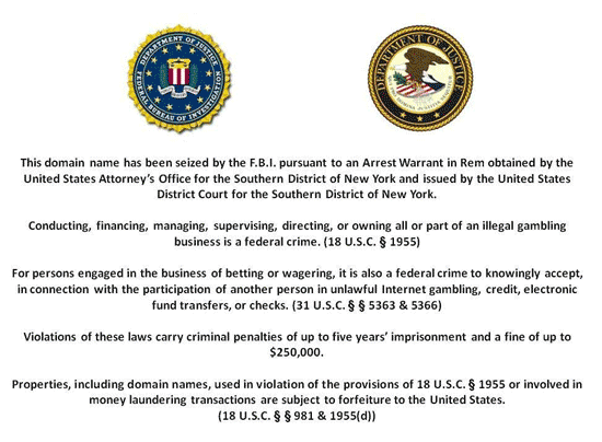 FBI Seizes Full Tilt Poker, PokerStars, AP and UB Domains FBI Seizes Full Tilt Poker, PokerStars, AP and UB Domains